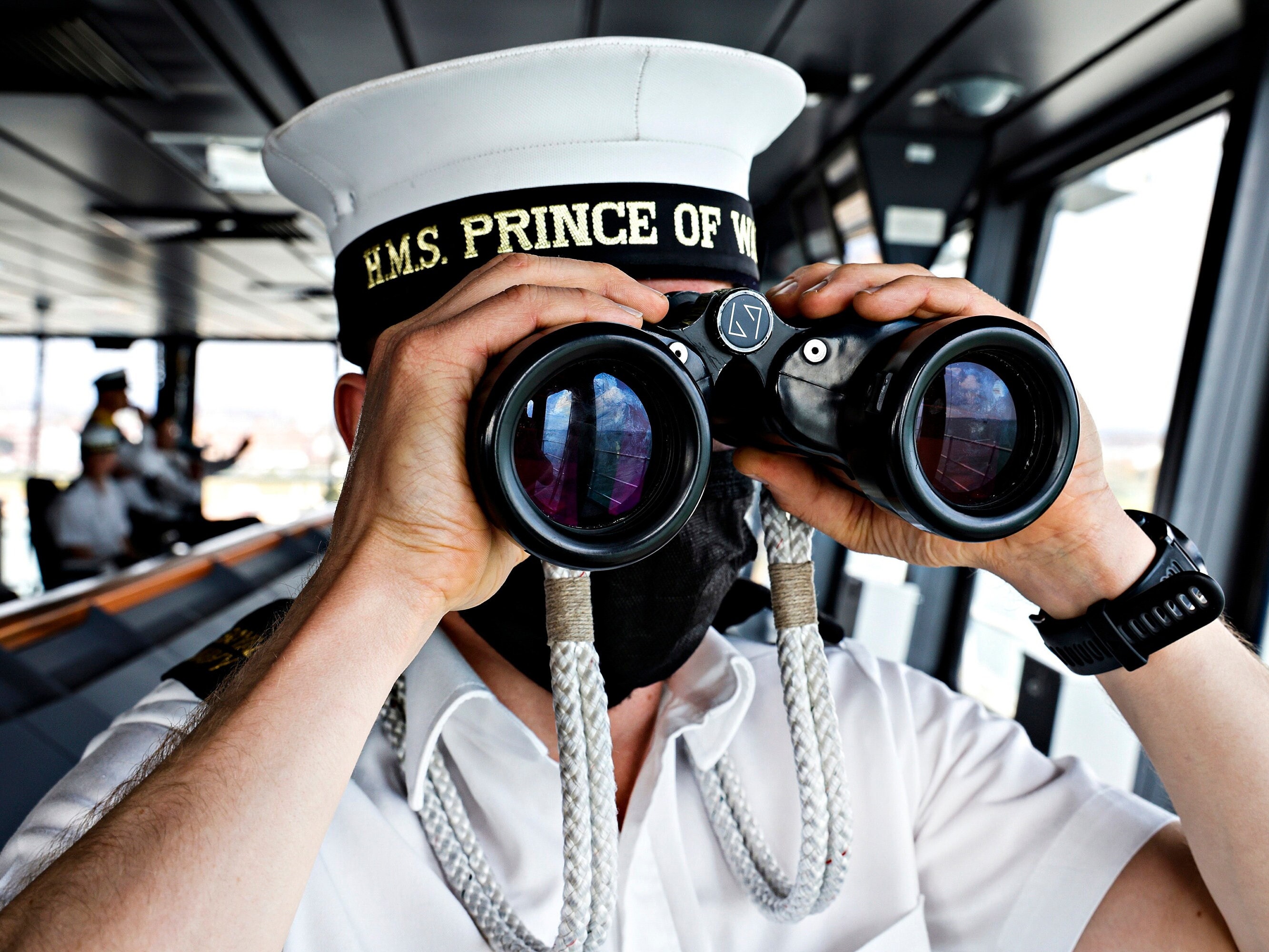 HMS Prince of Wales Woven Royal Navy Cap Tally Band | Black and Gold ...