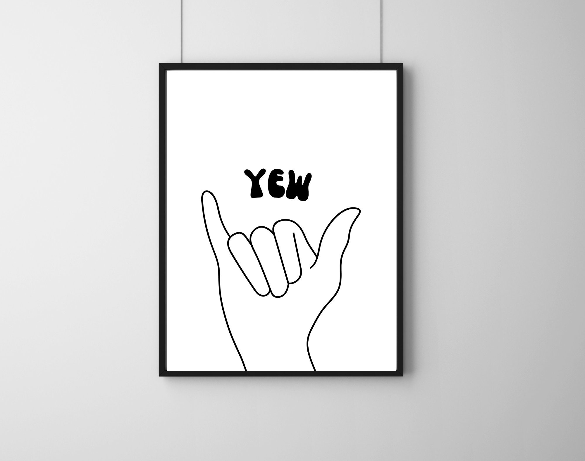 Shaka Hand Sign Art, Hang Loose Hand Sign, Digital Download, Shaka Art ...