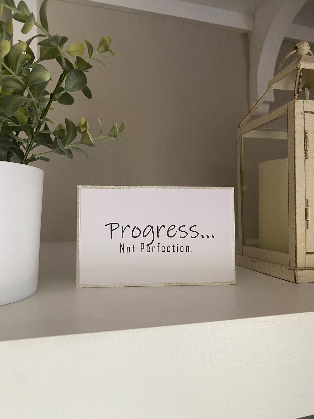 Progress Not Prefection Display Sign - Etsy