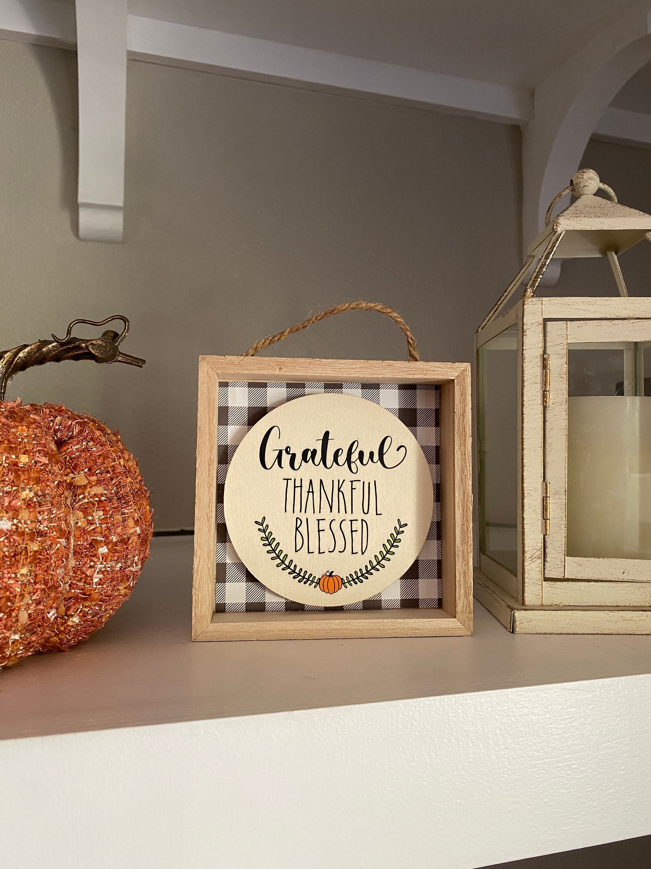 Grateful.thankful.blessed Display Sign - Etsy