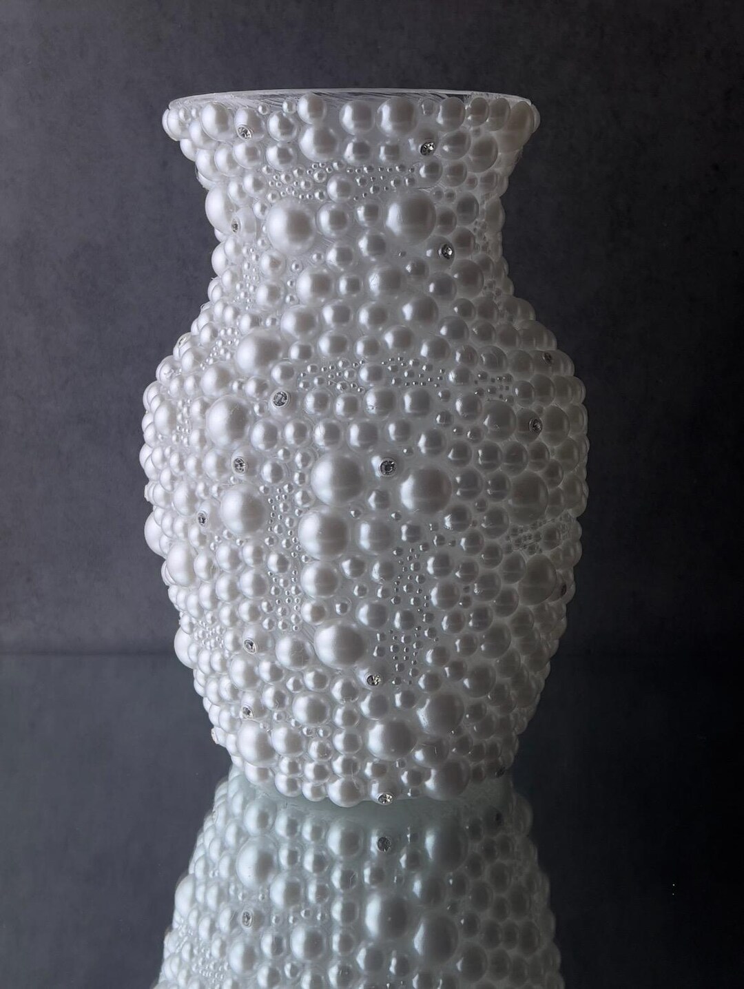 Handcrafted Pearl Rhinestone Vases, Unique Vases, Luxury Pearl Vases ...