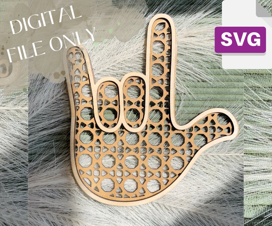 Rattan Cane ILY ASL Sign Surfer Beach SVG Digital File | Personalized I ...