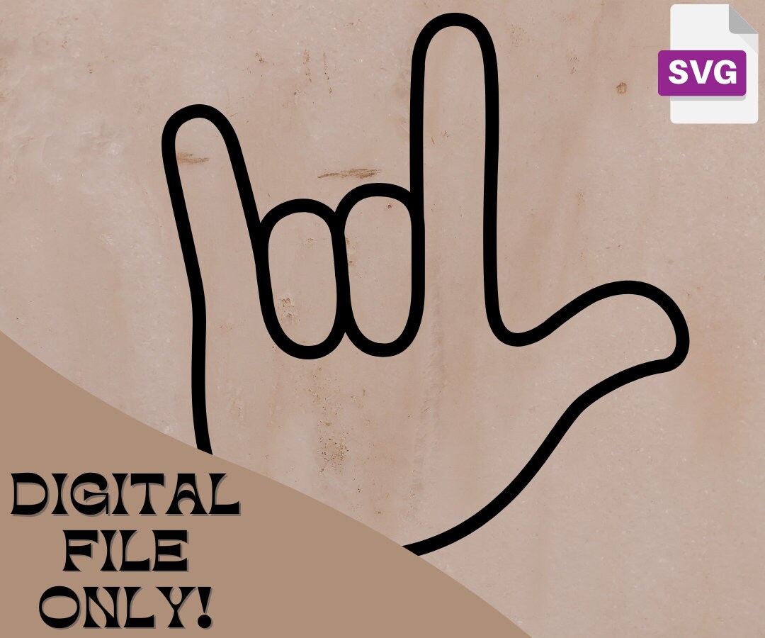 ILY Sign Outline SVG Digital File | Personalized Surfer-inspired ...