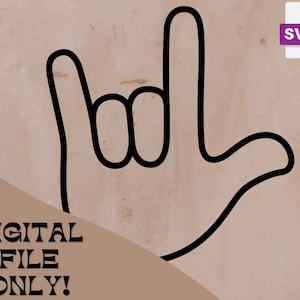 ILY Sign Outline SVG Digital File | Personalized Surfer-inspired ...