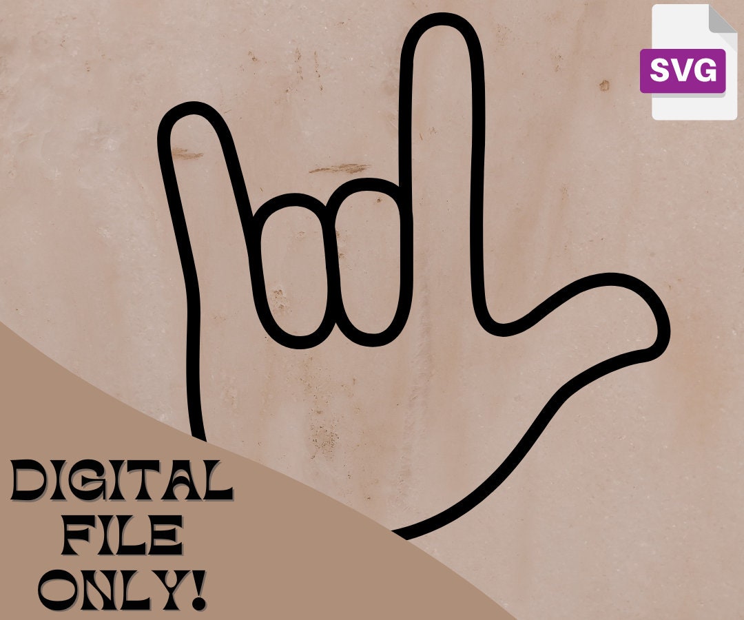 ILY Sign Outline SVG Digital File | Personalized Surfer-inspired ...