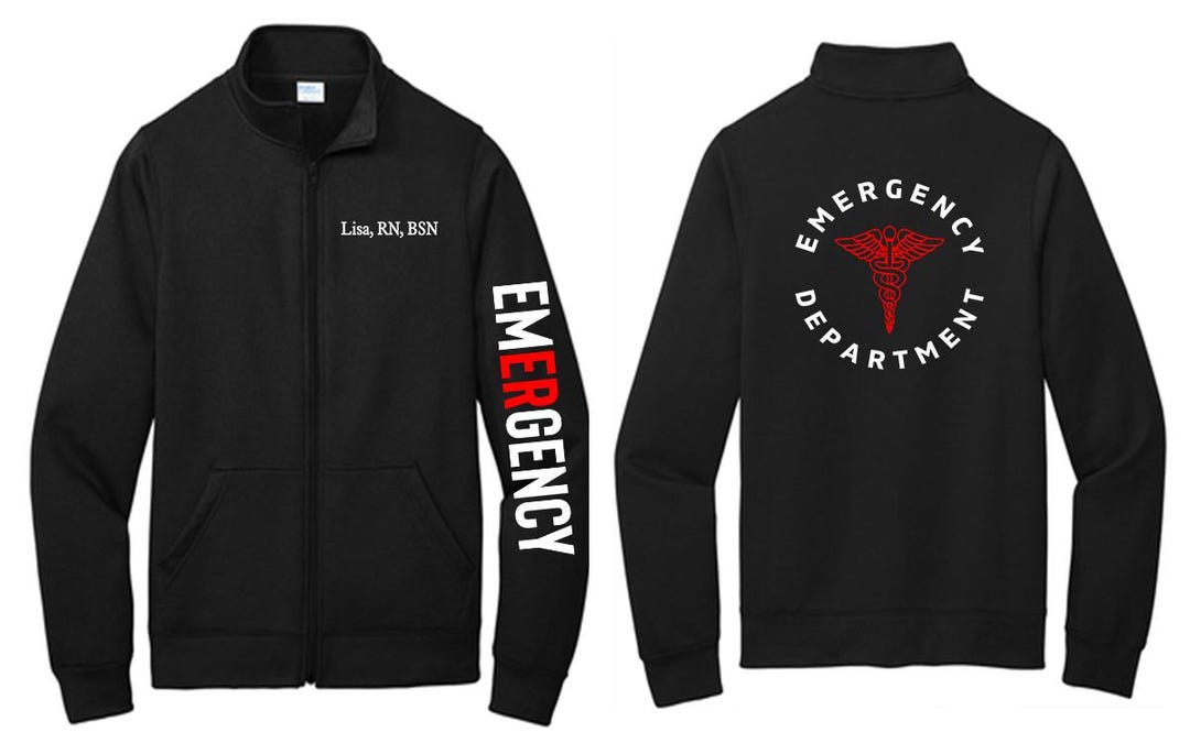 Emergency Department Zip up Jacket, Emergency Department Jacket, ER ...
