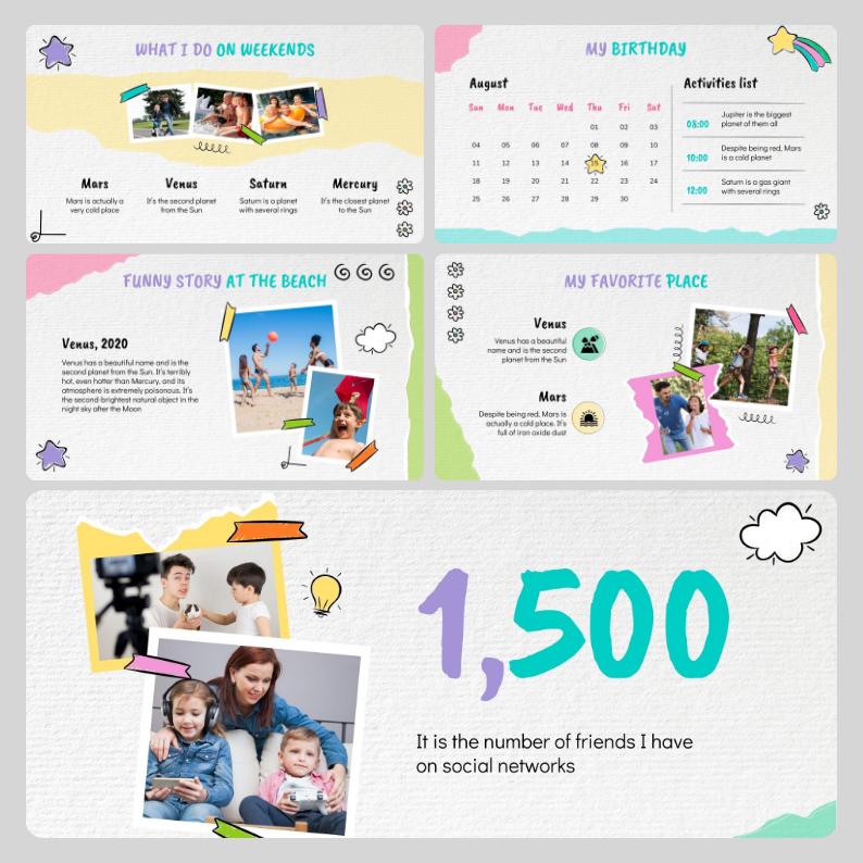 All About Me Presentation Bundle Powerpoint Templates, Canva Templates ...