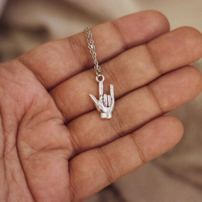 Asl I Love You Necklace - Etsy