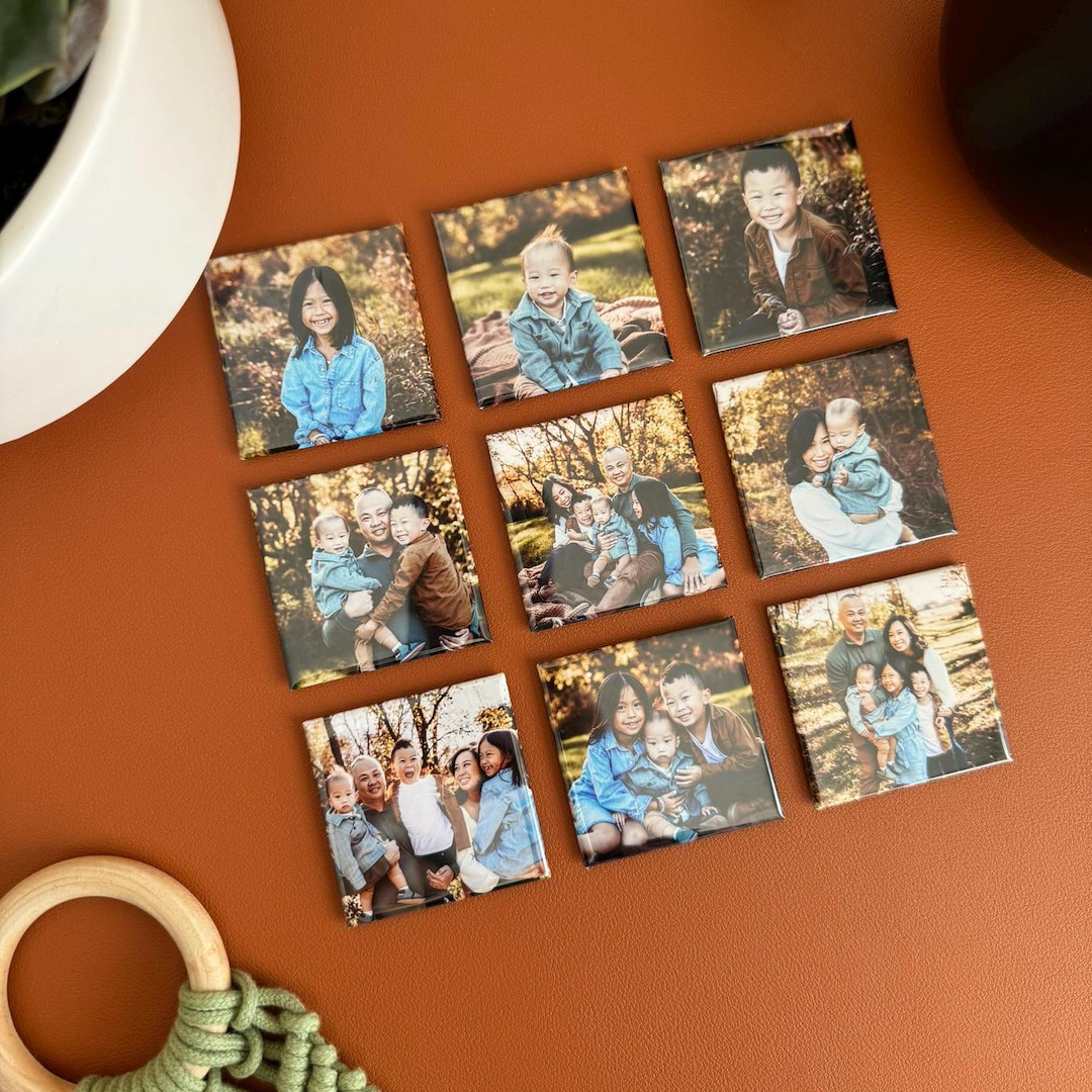 Custom Photo Magnets 2x2 Set of 9, Custom Fridge Magnets, Personalized ...
