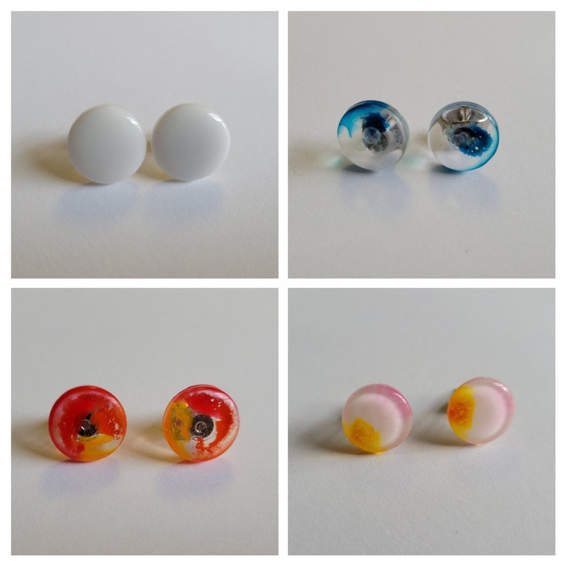 Resin Stud Earrings - Etsy