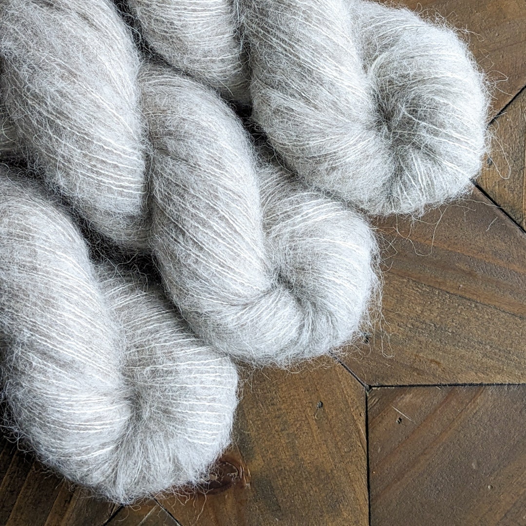 Yak & Baby Alpaca Lace Weight Yarn in Natural Gray, Yak Yarn, Suri ...