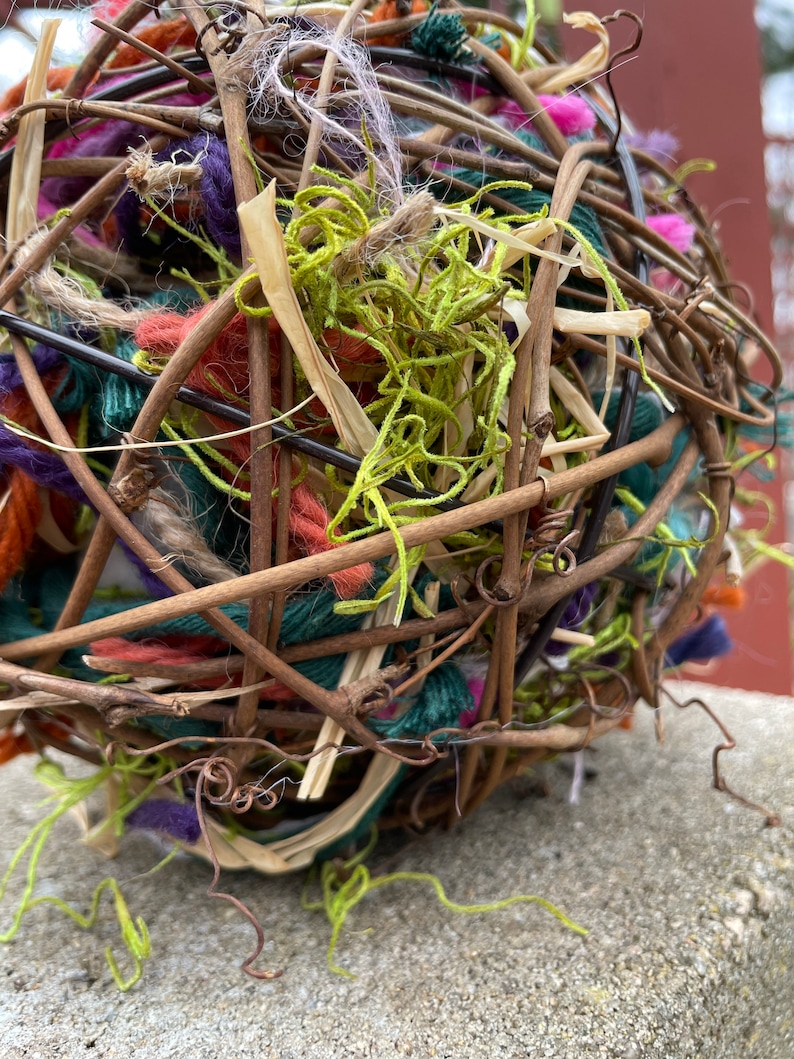 Yarny Nesting Ball for Birds Wool Grapevine Bird Watching - Etsy