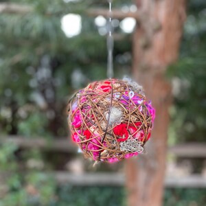 Warm Colors Nesting Ball for Birds Yarny Wool Grapevine Bird Watching ...