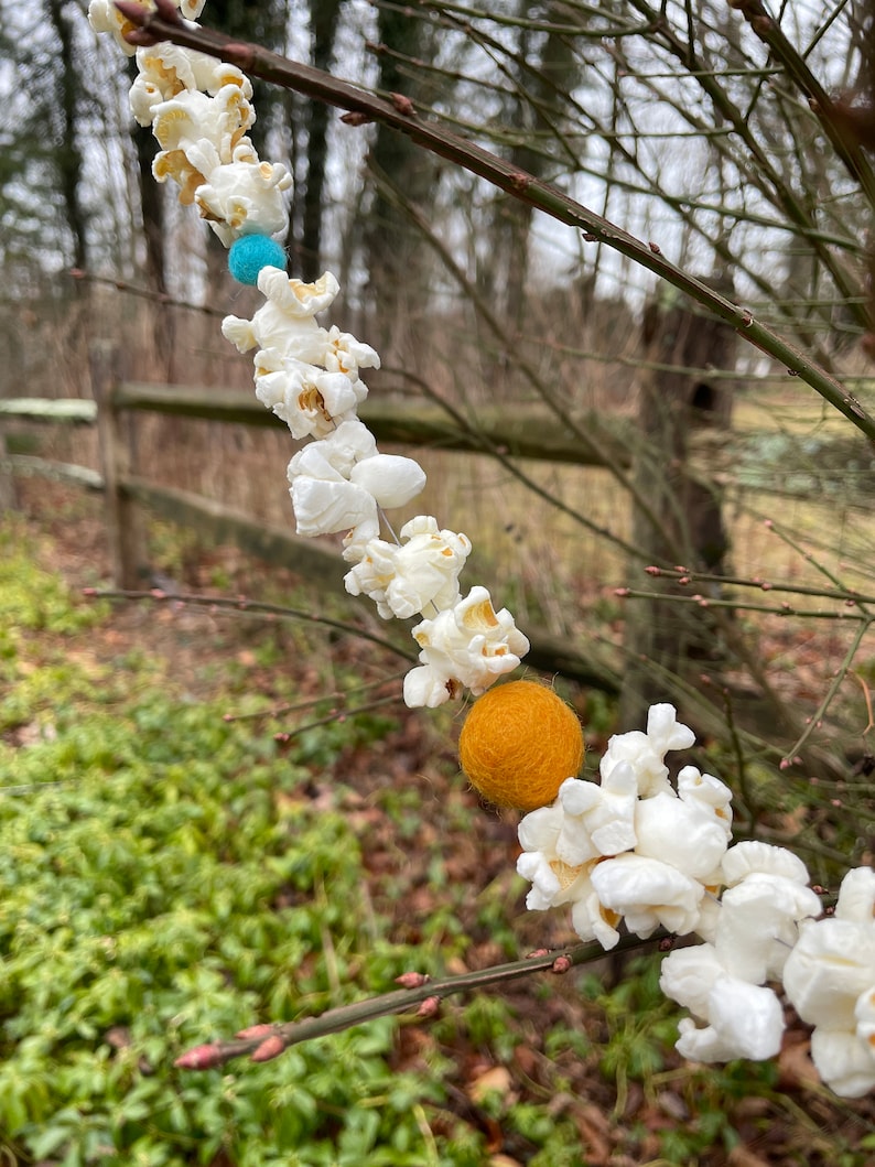 Hand Strung Popcorn Garland Strand for Birds Edible Garland - Etsy