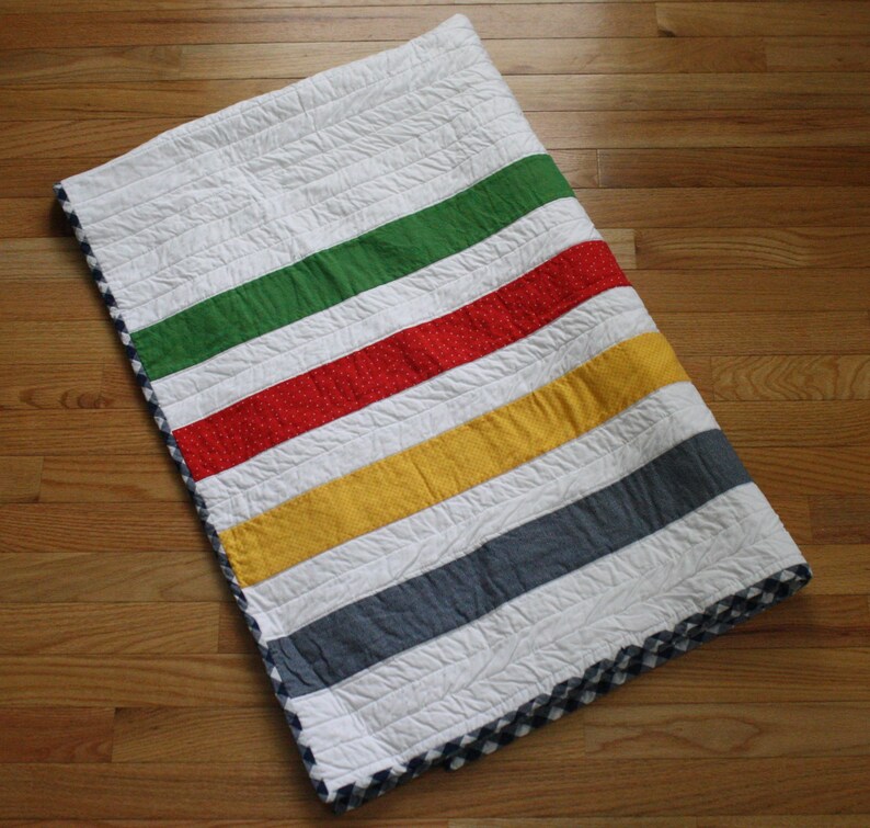 Primary Colors Stripes Quilt - Etsy