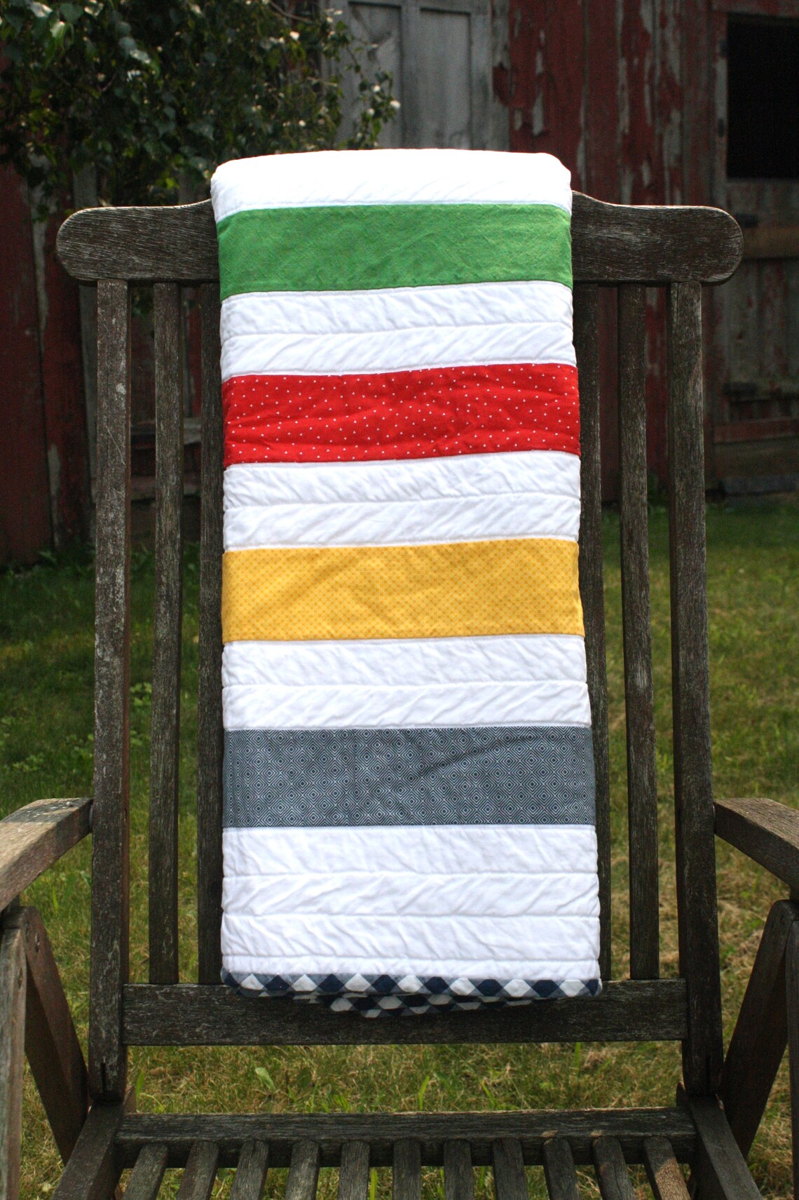 Primary Colors Stripes Quilt - Etsy