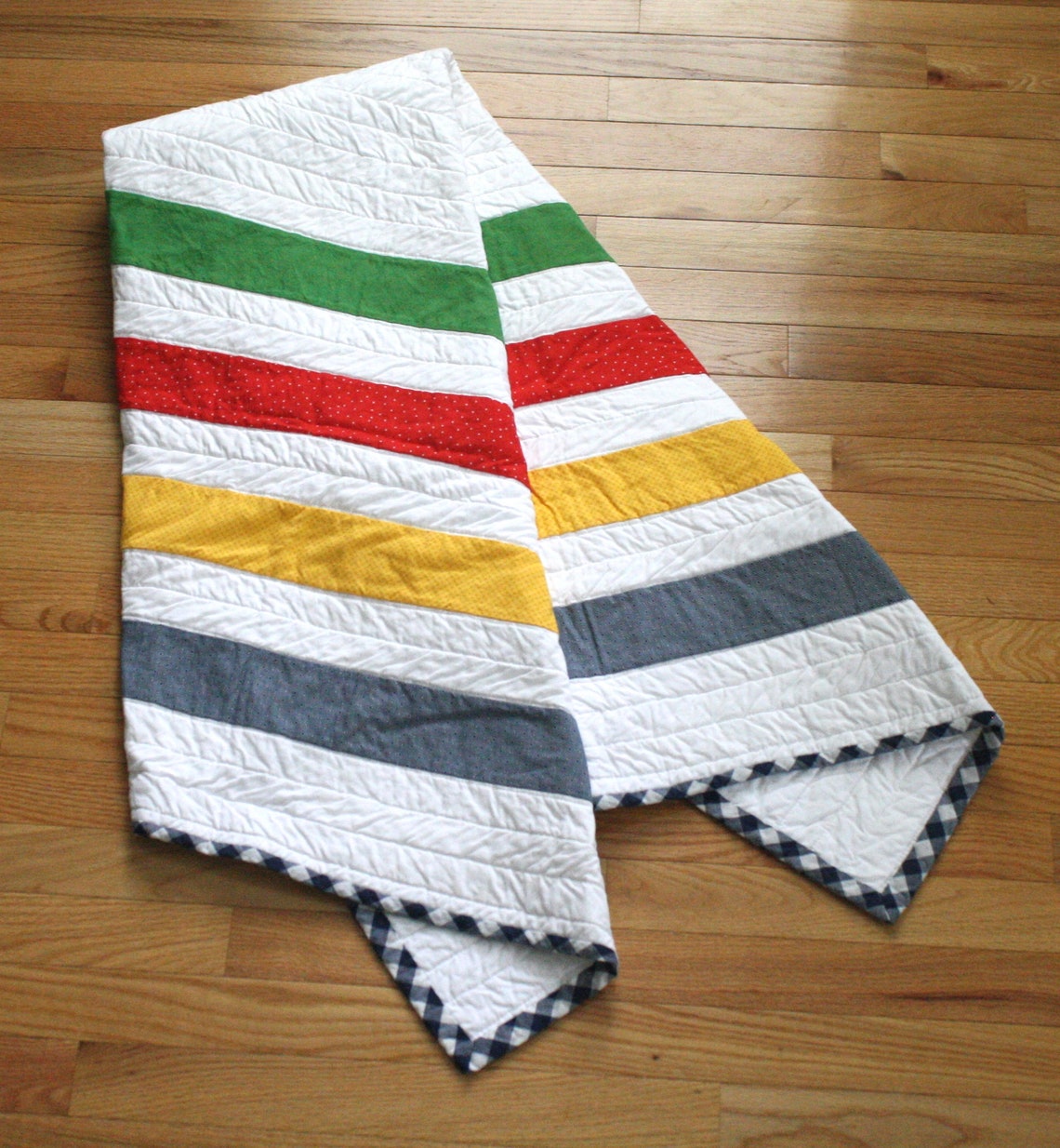 Primary Colors Stripes Quilt - Etsy