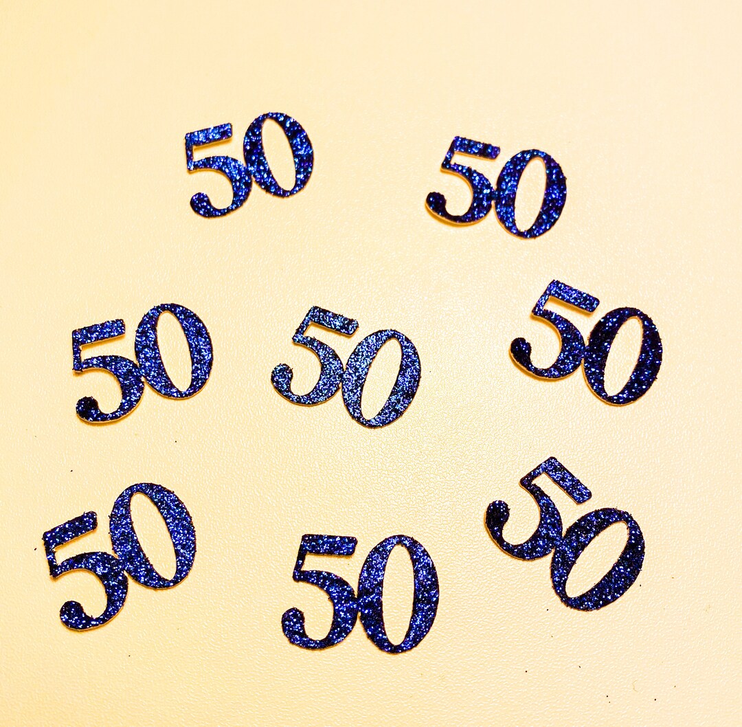 Nunber Confetti, Birthday Confetti, Glitter Confetti, 50th Confetti ...
