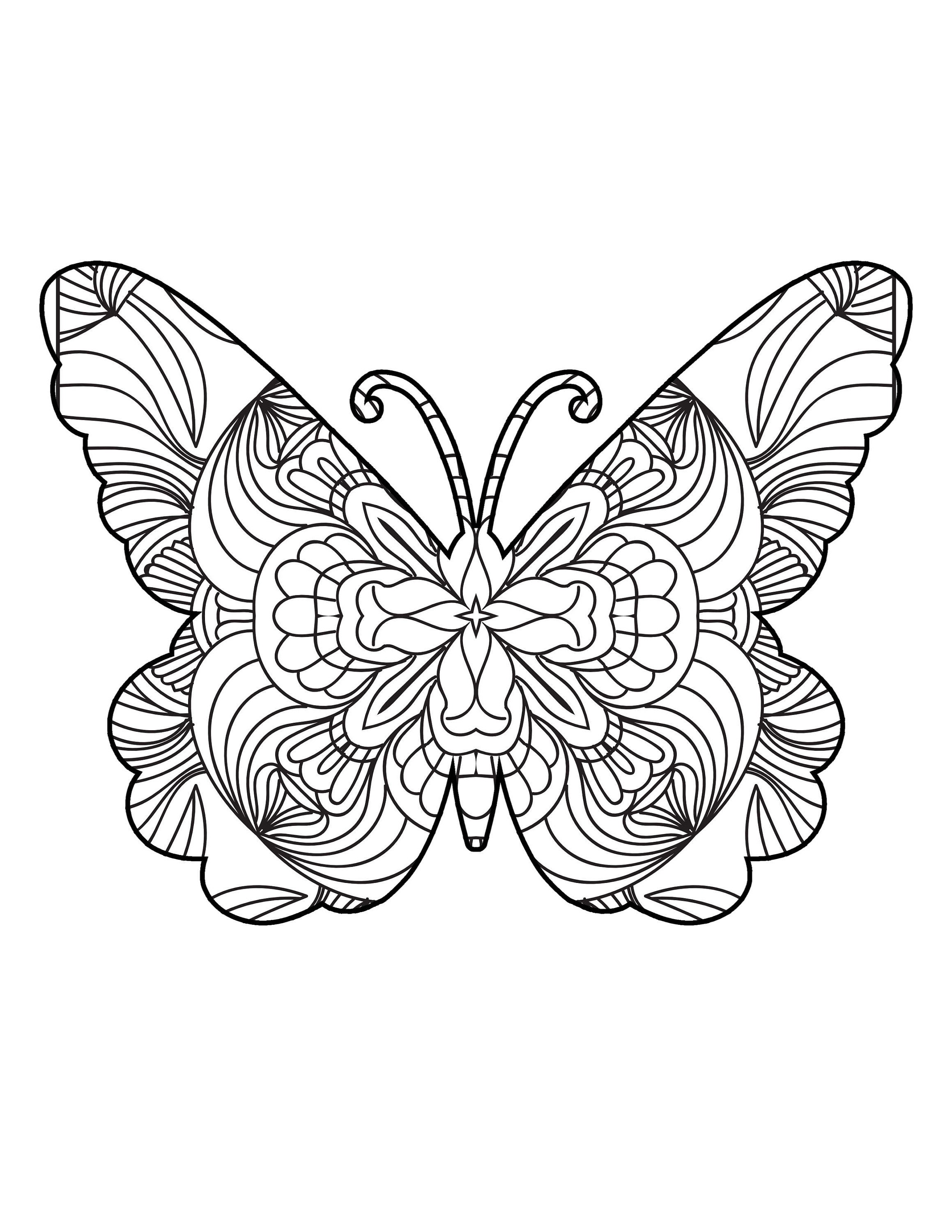 Butterfly Color Pages // 50 Mandala Color Pages // Printable Color ...
