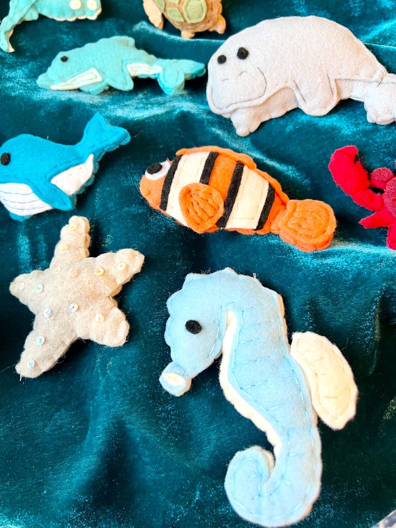 Feltie Ocean Creatures, Ocean Animals, Felting, Homeschool ALL SALES ...