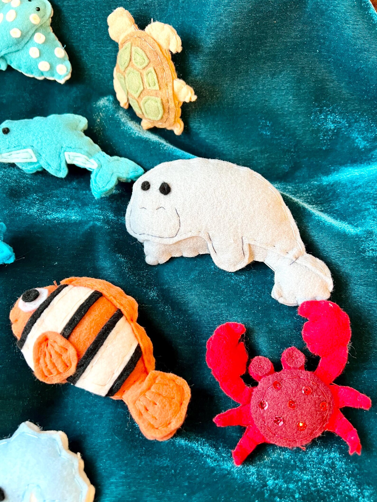 Feltie Ocean Creatures, Ocean Animals, Felting, Homeschool ALL SALES ...