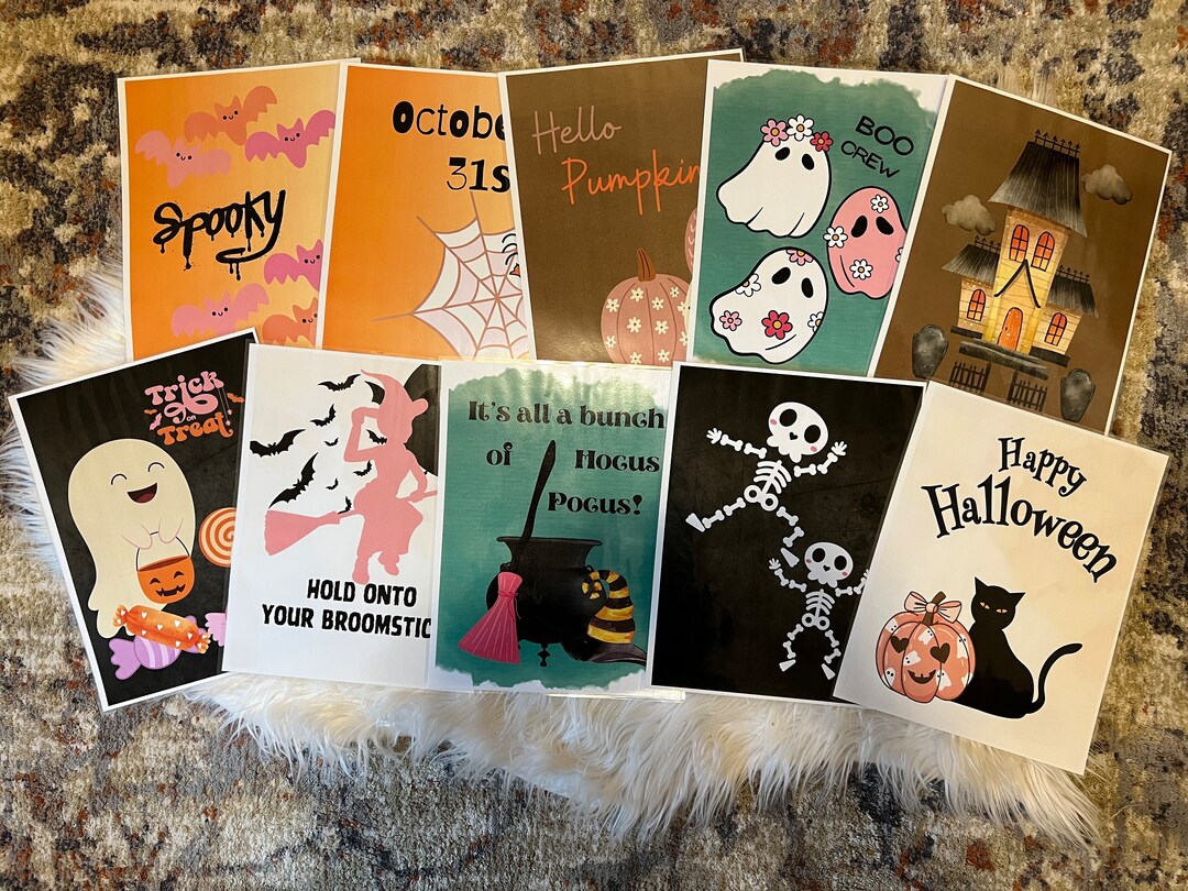 Halloween Classroom Posters, Homeschool Holiday Posters, Halloween Boho ...
