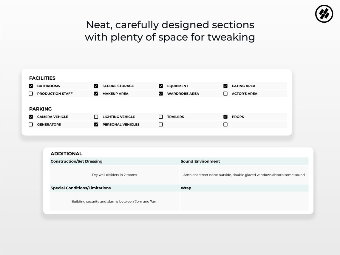 Location Scout Report Template for Filmmakers | Google Sheets - Etsy