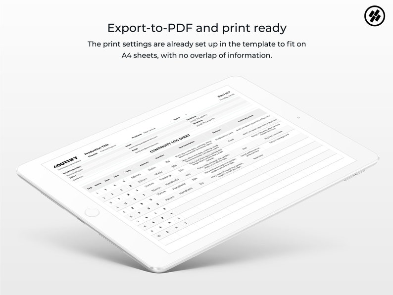 Continuity Log Sheet Template for Filmmakers | Google Sheets - Etsy