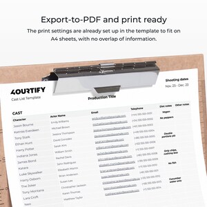 Contact (cast & Crew) List Template for Filmmakers | Google Sheets - Etsy