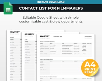 Storyboard Template for Filmmakers Google Sheets - Etsy
