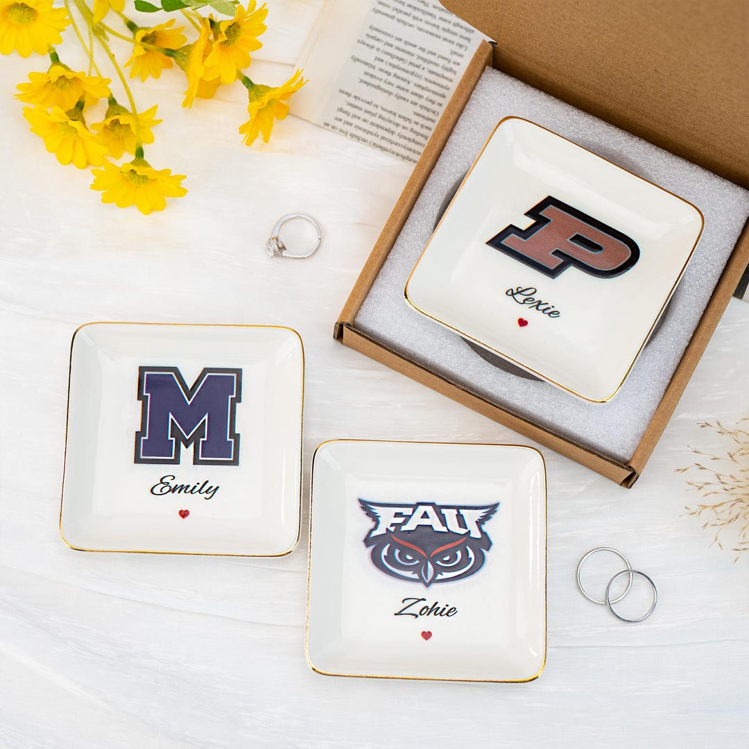 Personalized University Logo Trinket Dish,graduation College Logo ...
