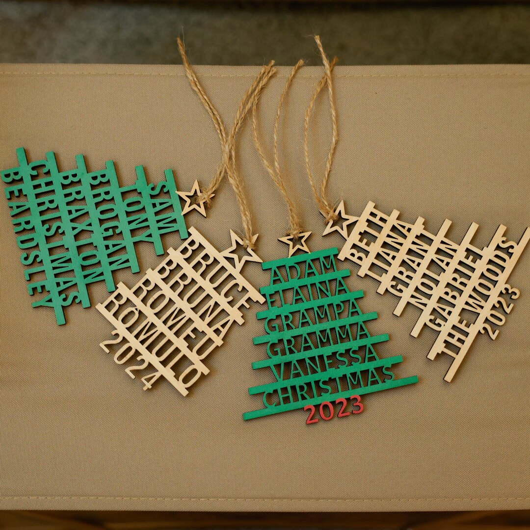 Personalized Family Names Tree Ornament,2024 Christmas Tree Names ...