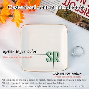Custom Initial Ceramic Ring Dish: Personalized Letter Trinket Dish - Etsy