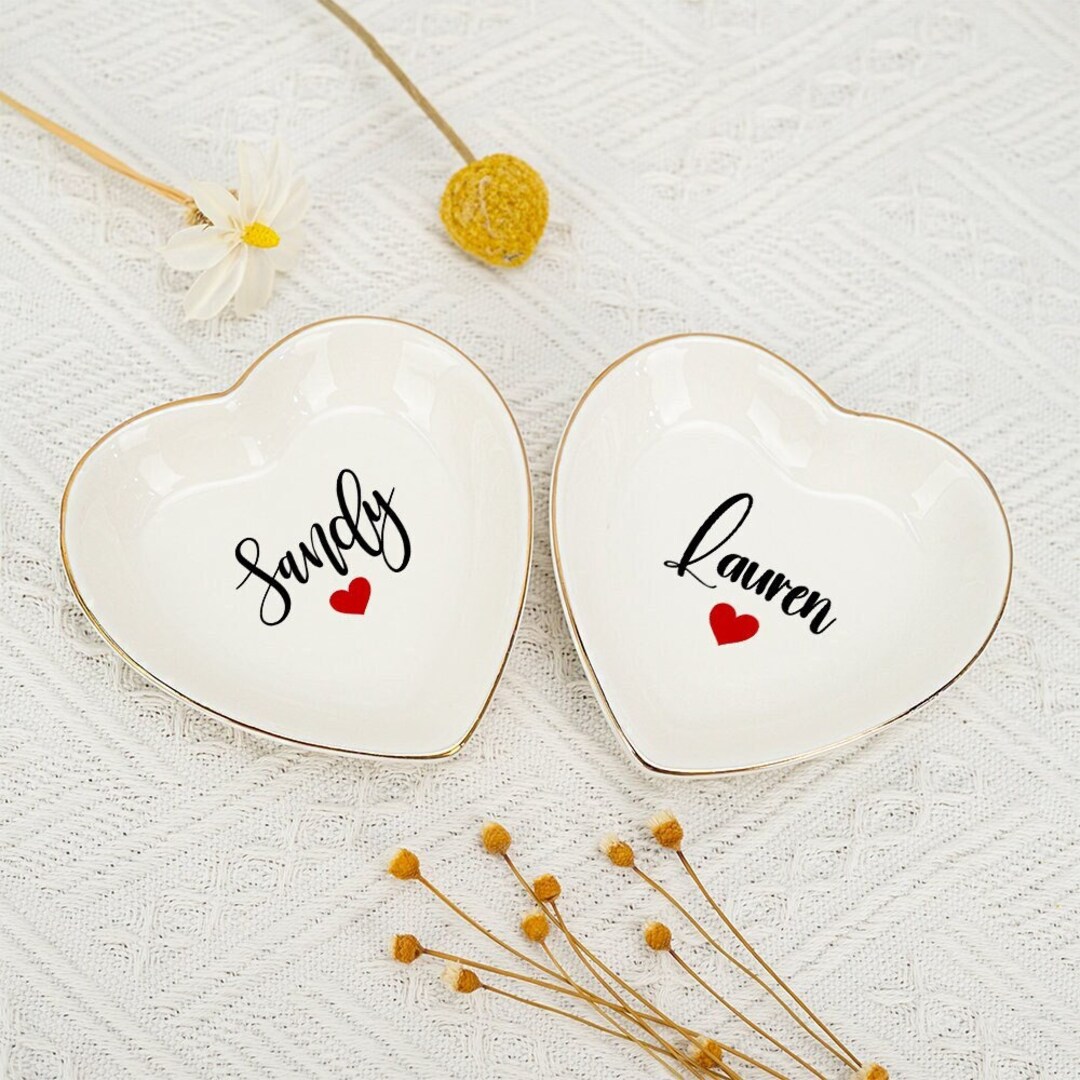 Personalized Jewelry Dish,custom Name Trinket Dish,heart Ring Dish ...