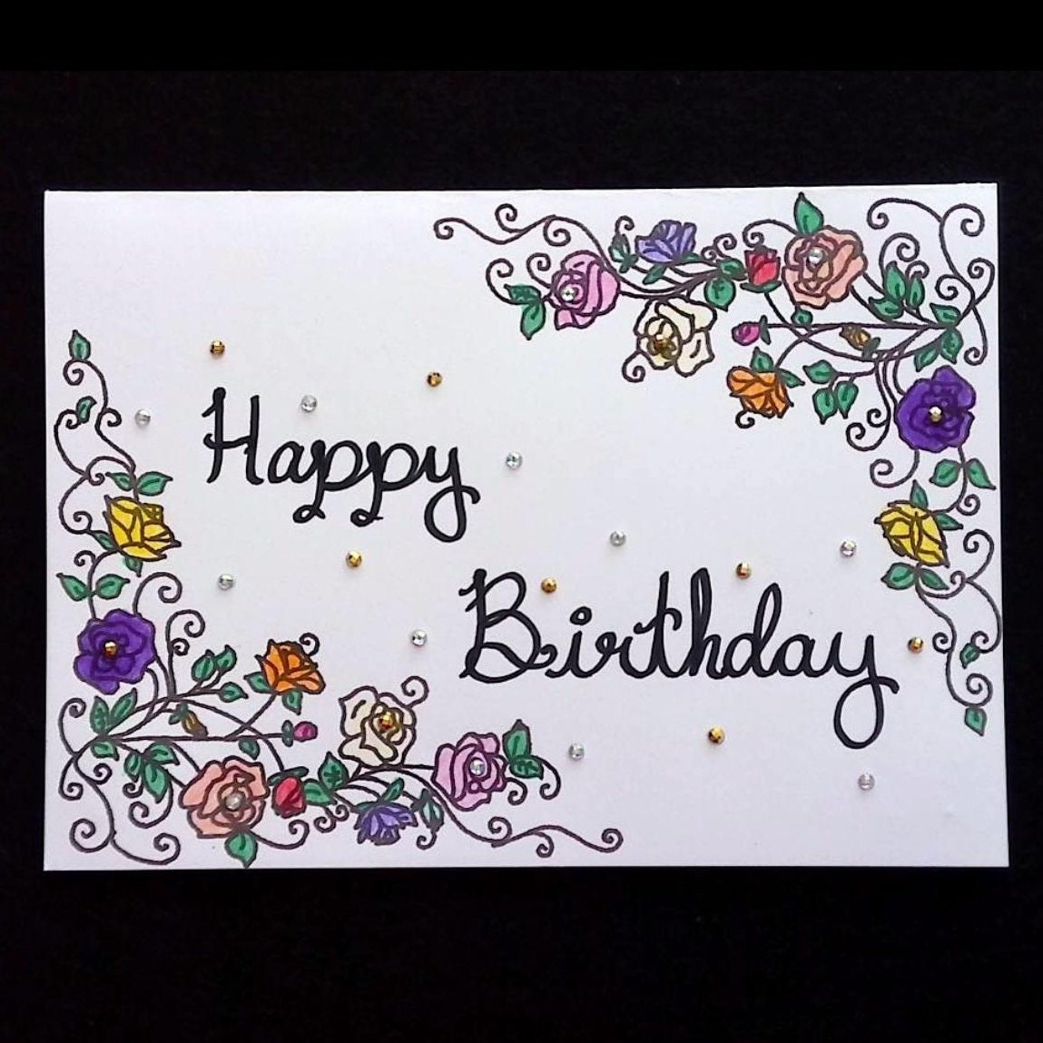 Beautiful Roses Birthday Card - Etsy
