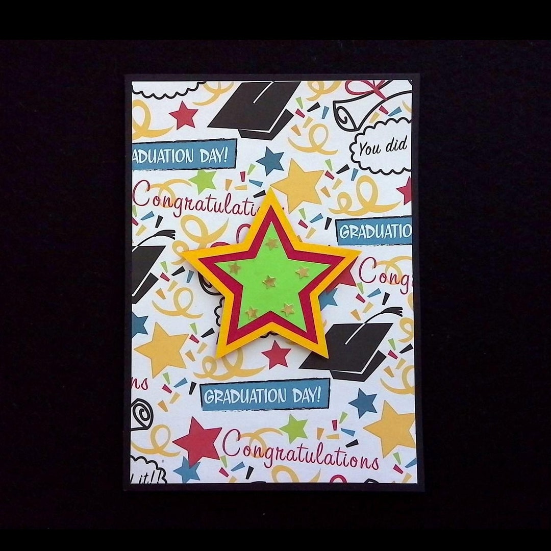 Starry Graduation Congratulations Card With Optional Greetings - Etsy