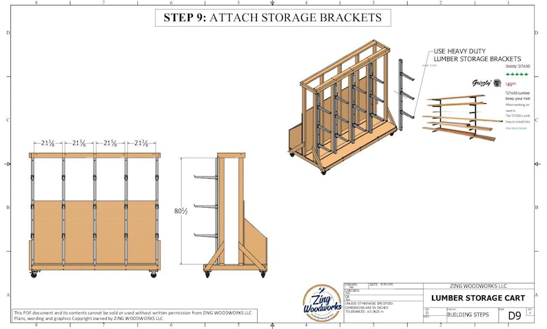 DIY Lumber Storage Cart Woodworking Plan - Shop Furniture Woodworking ...