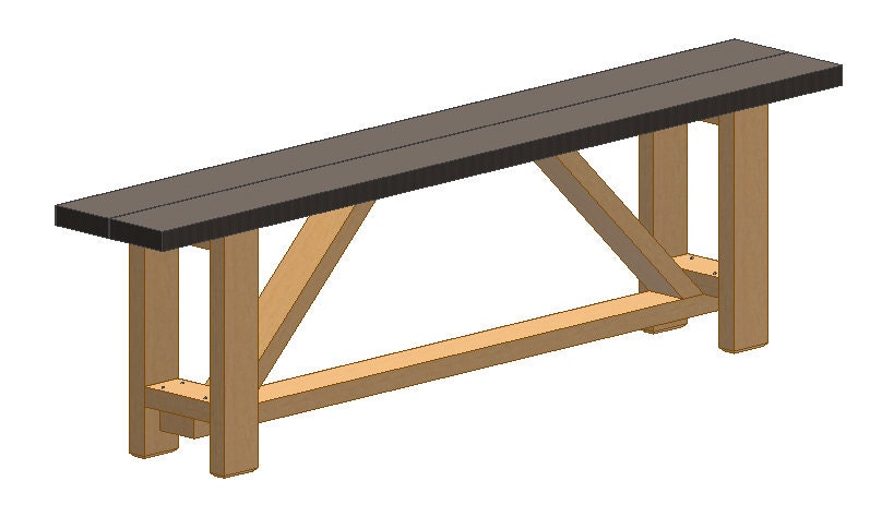 Farmhouse Rustic Modern Table & Bench Woodworking Plans - Etsy