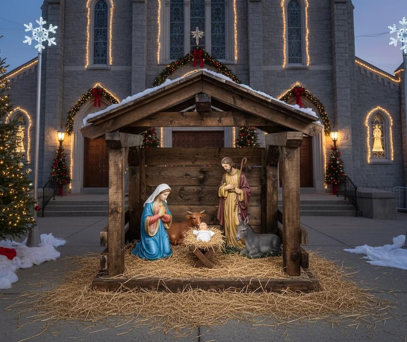 Outdoor Christmas Manger Nativity Scene Woodworking Plans - Easy Step ...