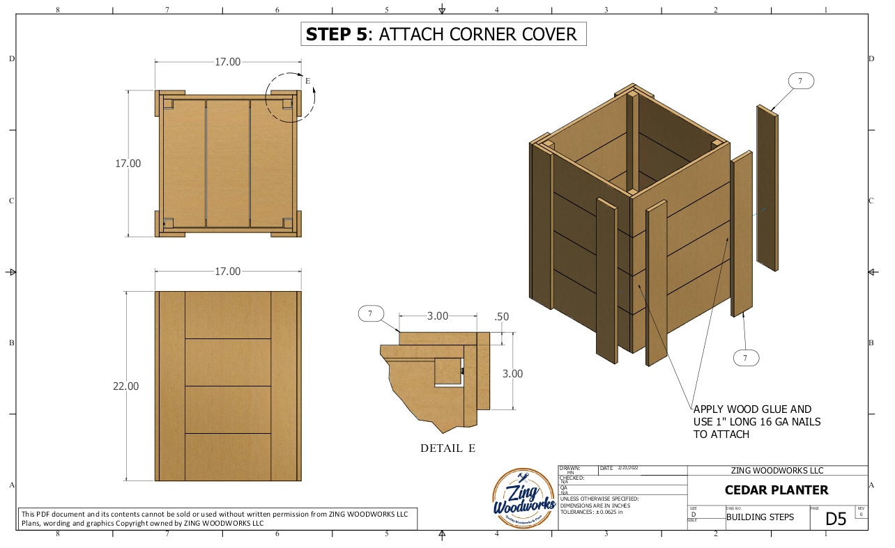 Simple Cedar Garden Planter Plans / Cedar Planter Box / - Etsy