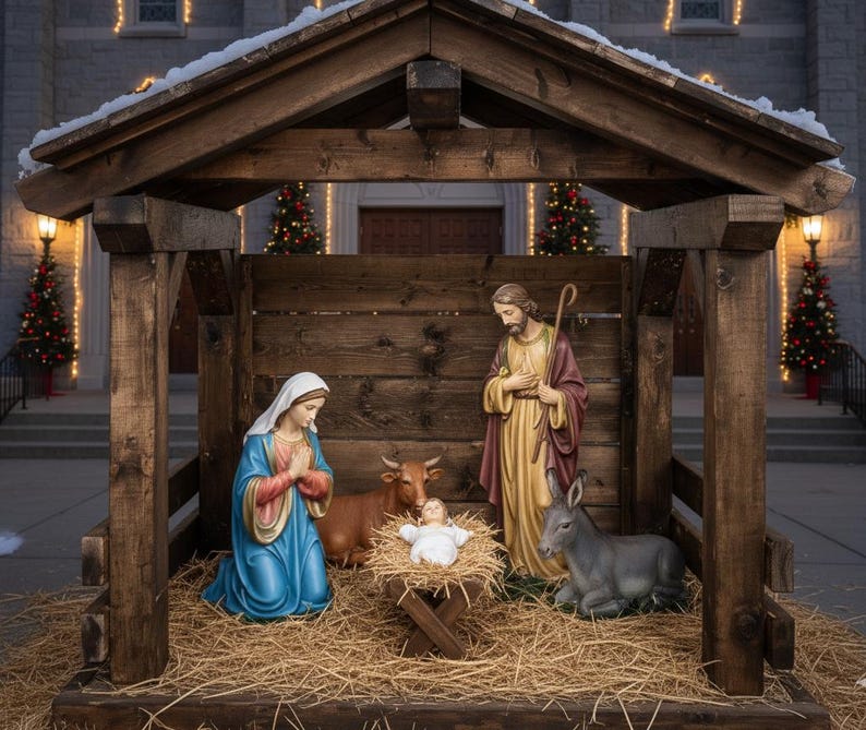 Outdoor Christmas Manger Nativity Scene Woodworking Plans - Easy Step ...