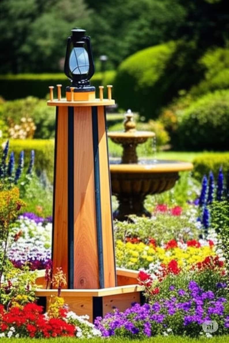 Garden Wooden Lighthouse With Planter Woodworking Plans - Easy Simple ...