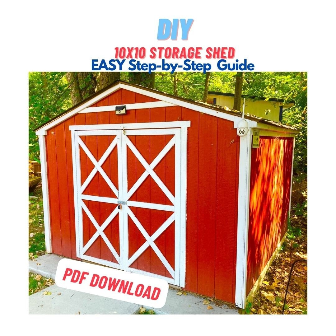 10x10 Outdoor Garden Storage Shed Build Plans - DIY Easy Woodworking ...