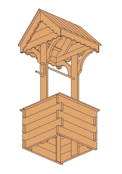 Wooden Wishing Well Woodworking Instruction Plan - Outdoor Wishing Well ...