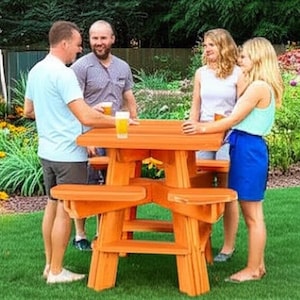Build Your Own 4-seat Outdoor Pub Table & Chair Set - Woodworking Plan ...