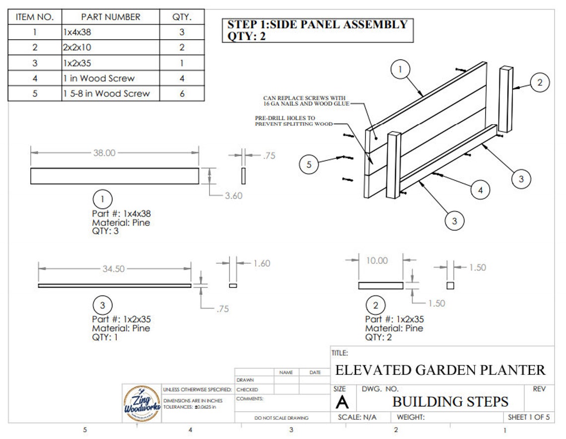 Garden Planter Plans / Raised Planter Box / Planter Box Plans - Etsy UK