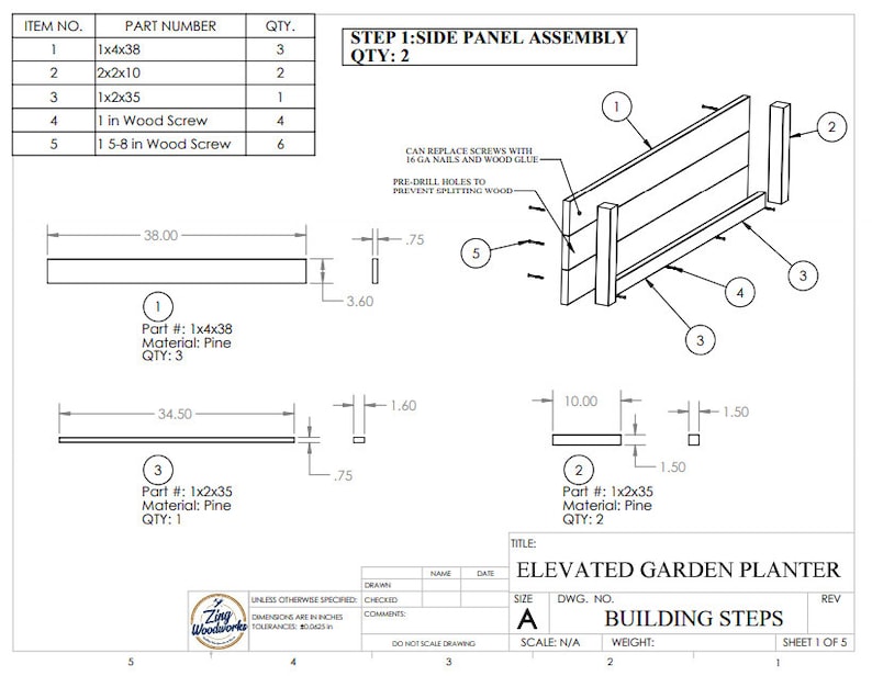 Garden Planter Plans / Raised Planter Box / Planter Box Plans - Etsy