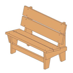 DIY 2x8 Modern Outdoor Garden Bench Plans - DIY Easy Woodworking ...