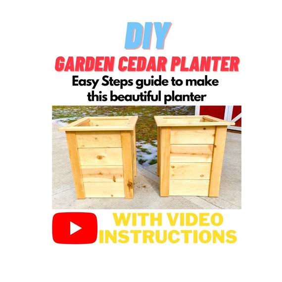Simple Cedar Garden Planter Plans / Cedar Planter Box / - Etsy