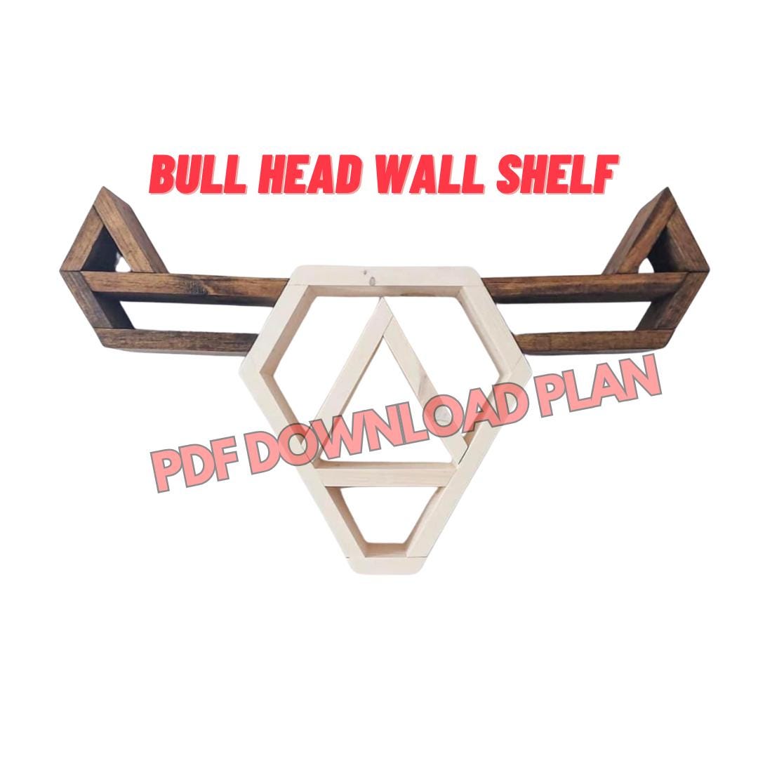 Wooden Bull Head Wall Floating Shelf Woodworking Plan - Easy Step-by ...